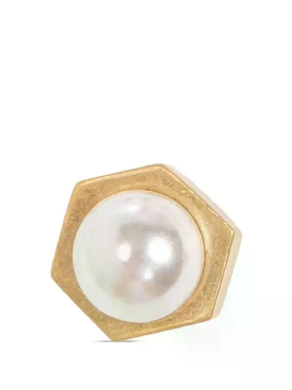 ALLSAINTS Hexagon Frame Glass Pearl Earrings