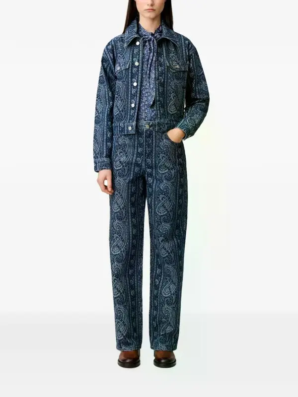 Claudie Pierlot Printed Straight Leg Jeans - Blue