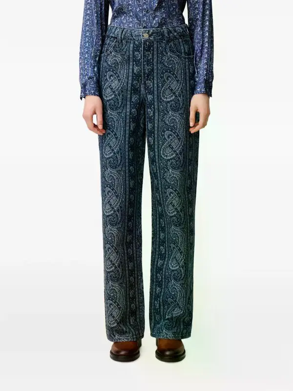 Claudie Pierlot Printed Straight Leg Jeans