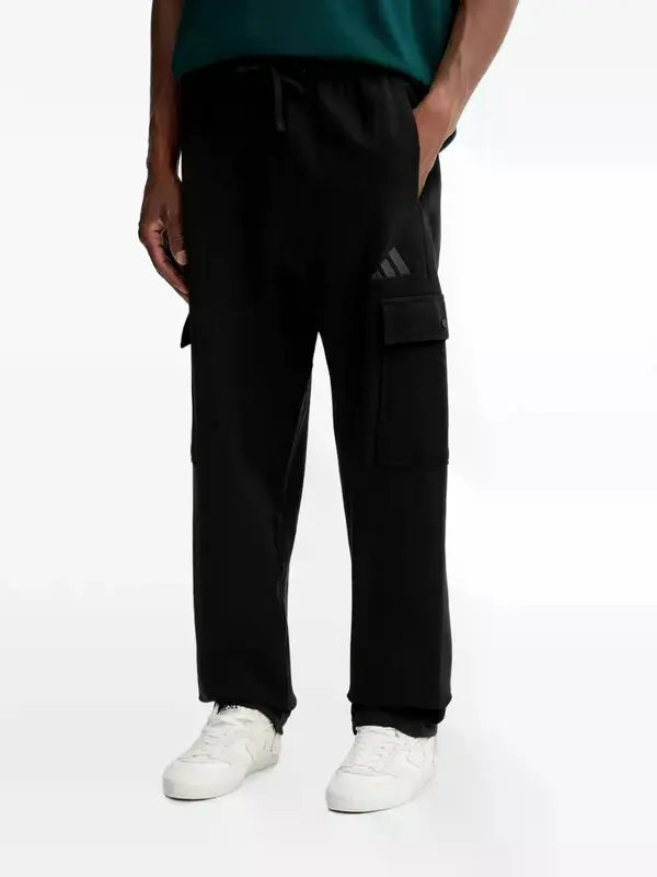 Adidas Logo-embroidered Cargo Pants - Black