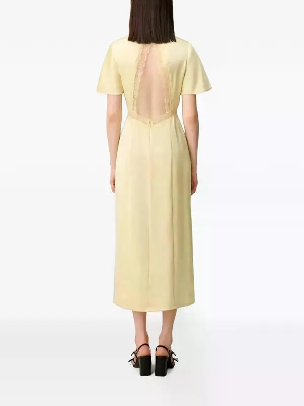 Claudie Pierlot Lace-trim Open-back Midi Dress