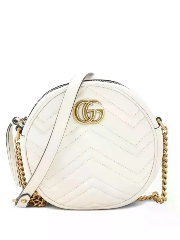 Gucci Matelassé Leather Mini Shoulder Bag - White