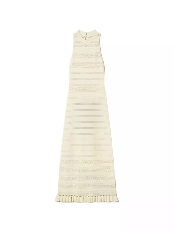 TWINSET Long Sleeve Turtleneck Knit Dress - Neutrals