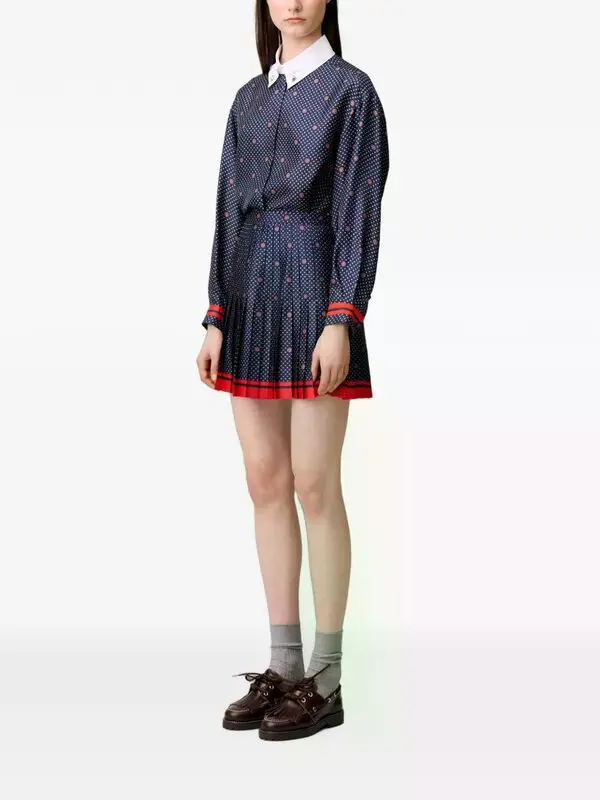 Claudie Pierlot Pleated Scarf-pattern Mini Skirt
