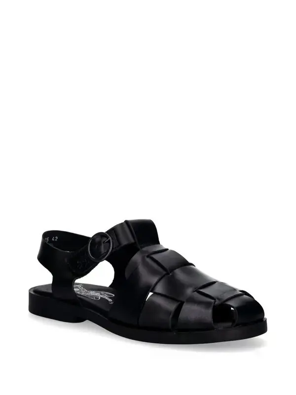 Fly London Interwoven Leather Sandals - Black