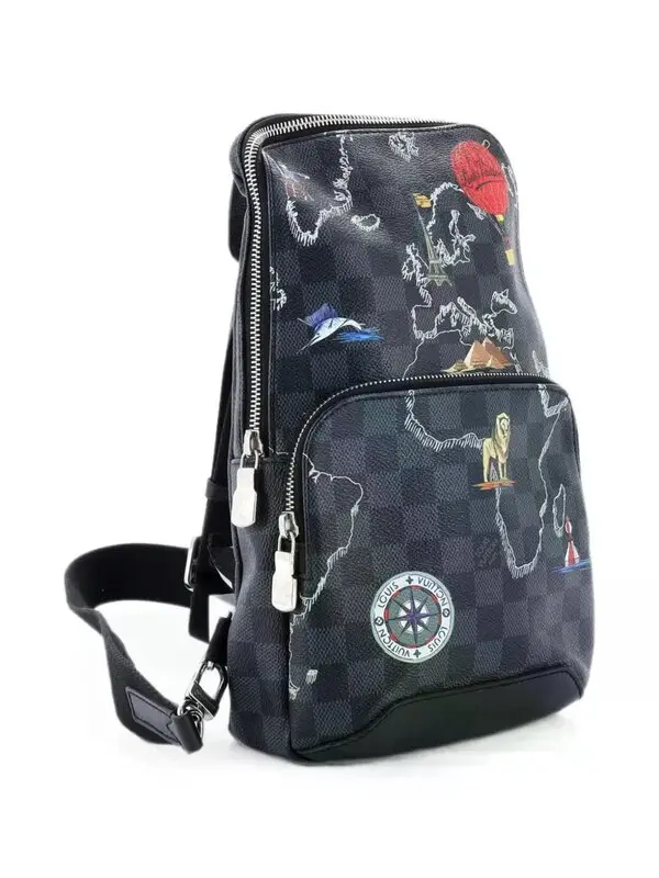LOUIS VUITTON Avenue Sling Bag Renaissance Map Damier Graphite - Black