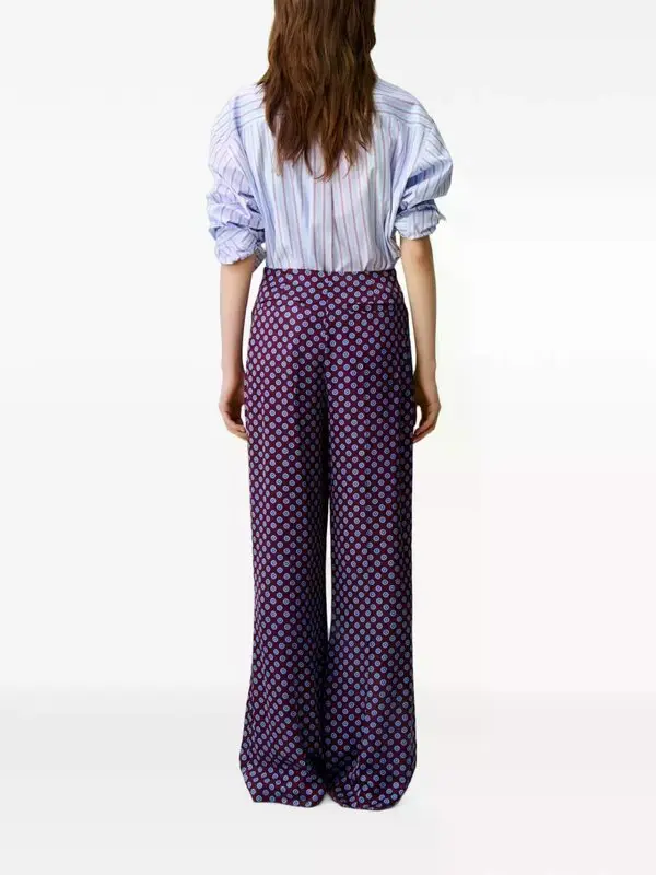 Claudie Pierlot Printed Satin Sailor Trousers