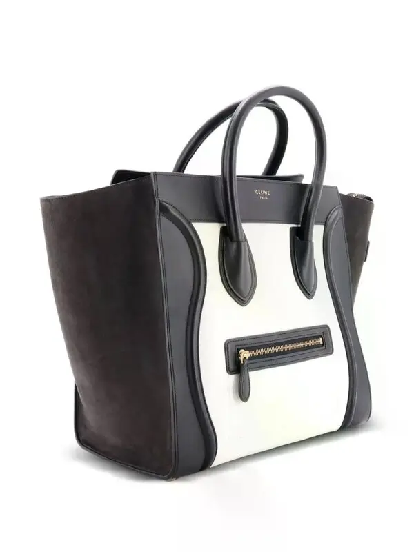 Celine Bi-color Luggage Mini Satchel Leather Bag
