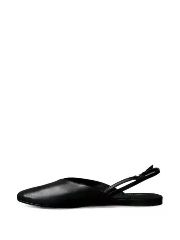 Calvin Klein Leather Slingback Flat Pumps - Black