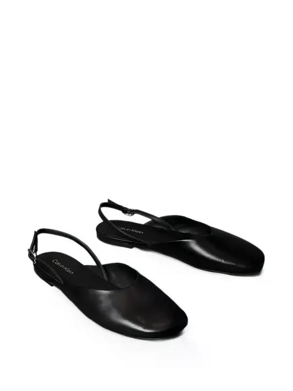 Calvin Klein Leather Slingback Flat Pumps