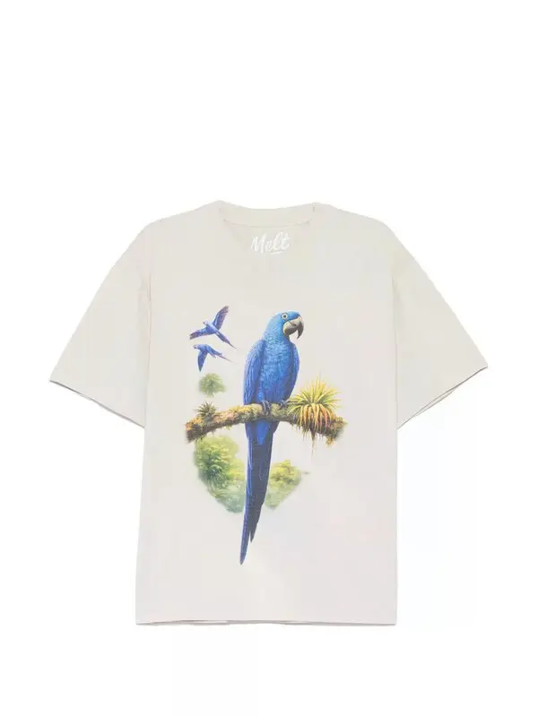 MELT Parrot-printed T-shirt - Neutrals