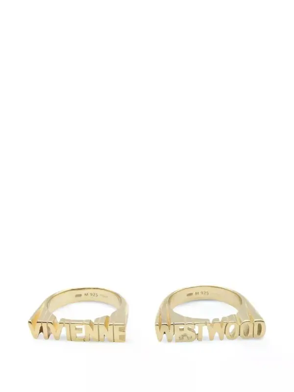 VIVIENNE WESTWOOD Essex Logo Ring Set - Gold