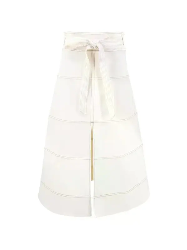 Tanya Taylor A-line Skirt With Tied Waist - Neutrals