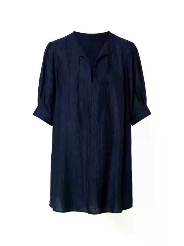Officine Générale Crinkled Finish Mini Dress - Blue