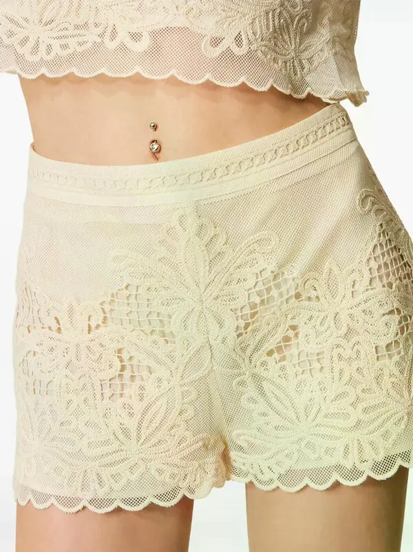 TWINSET Embroidered Mesh Shorts