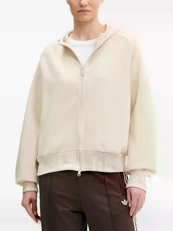 Adidas Soft Lux Zip-up Hoodie - Neutrals