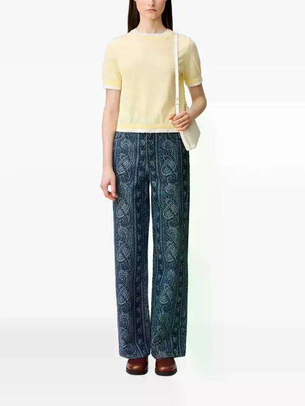 Claudie Pierlot Contrast Knit Jumper - Yellow