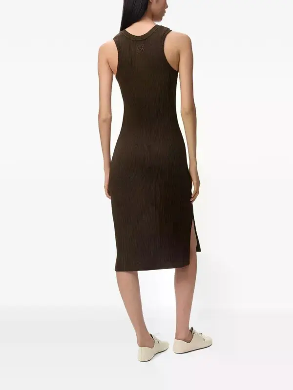 Loewe Ribbed Knit Buckle Detail Midi Dress