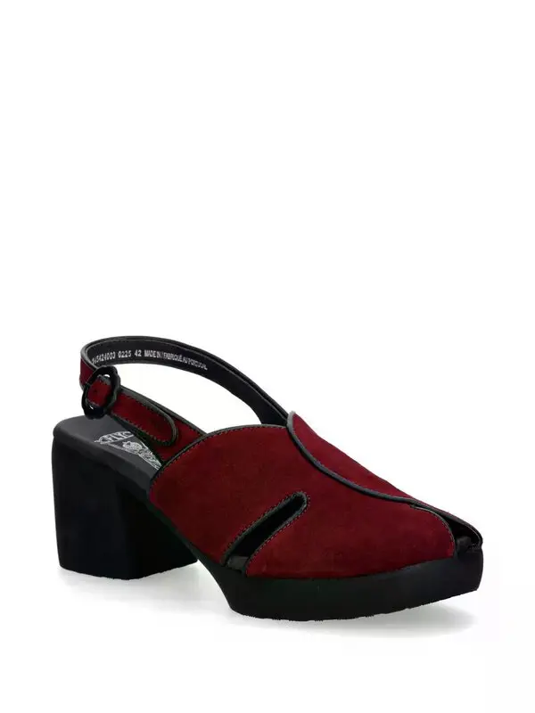 Fly London Burgundy Suede Slingback Pumps