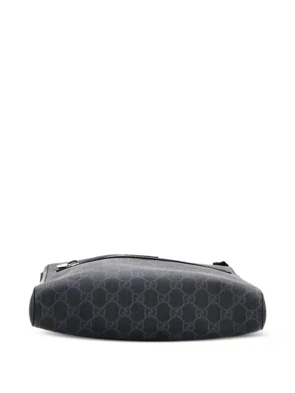 Gucci Gg Coated Canvas Web Strap Front Zip Messenger Bag