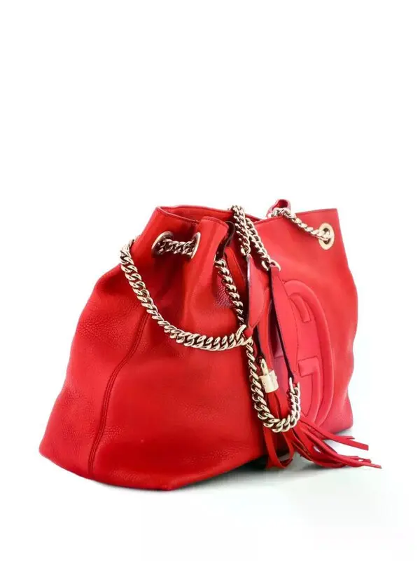 Gucci Soho Chain Strap Leather Medium Shoulder Bag - Red