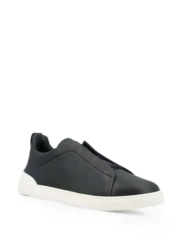 Zegna Triple Stitch Leather Sneakers