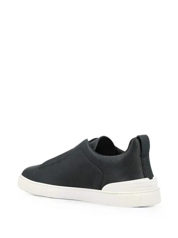Zegna Triple Stitch Leather Sneakers