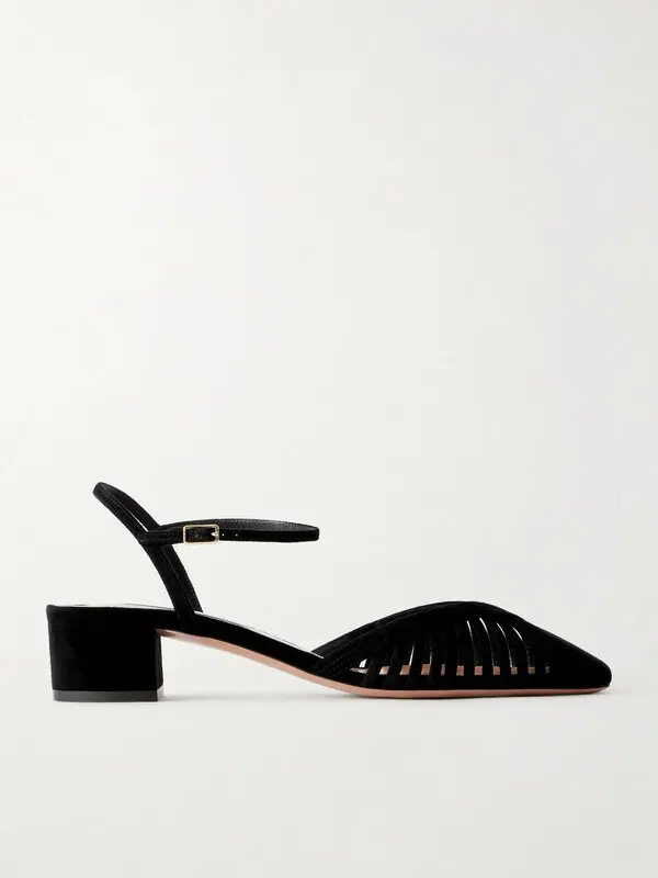 AQUAZZURA Yara 35 Suede Pumps - Black