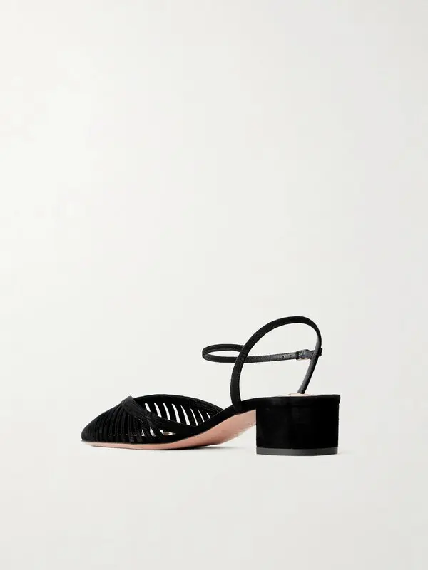 AQUAZZURA Yara 35 Suede Pumps - Black