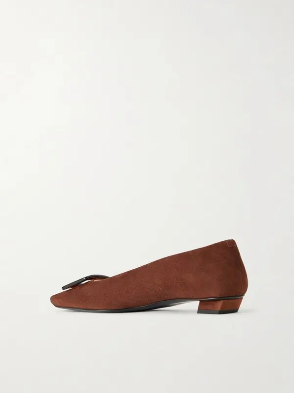 ROGER VIVIER Belle Vivier Suede Ballet Flats - Brown