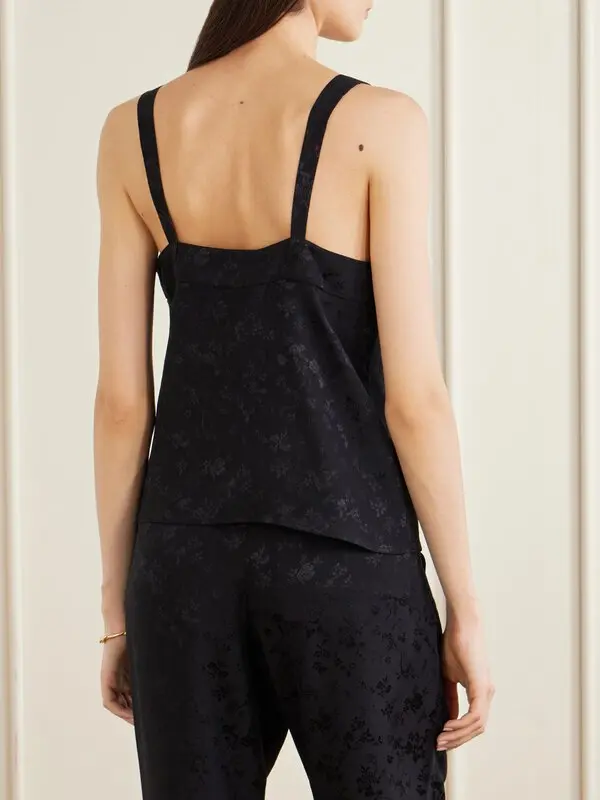Maison Mayle Cabane Floral-jacquard Silk Top