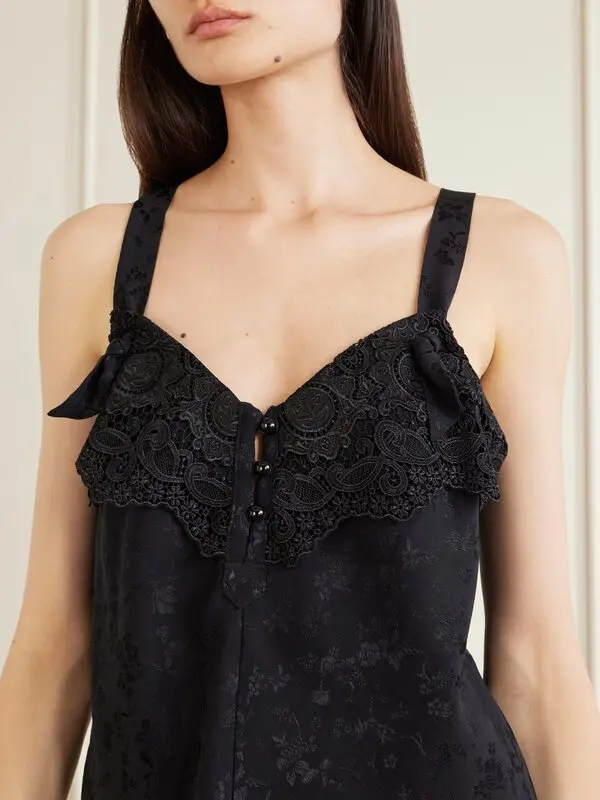 Maison Mayle Cabane Floral-jacquard Silk Top