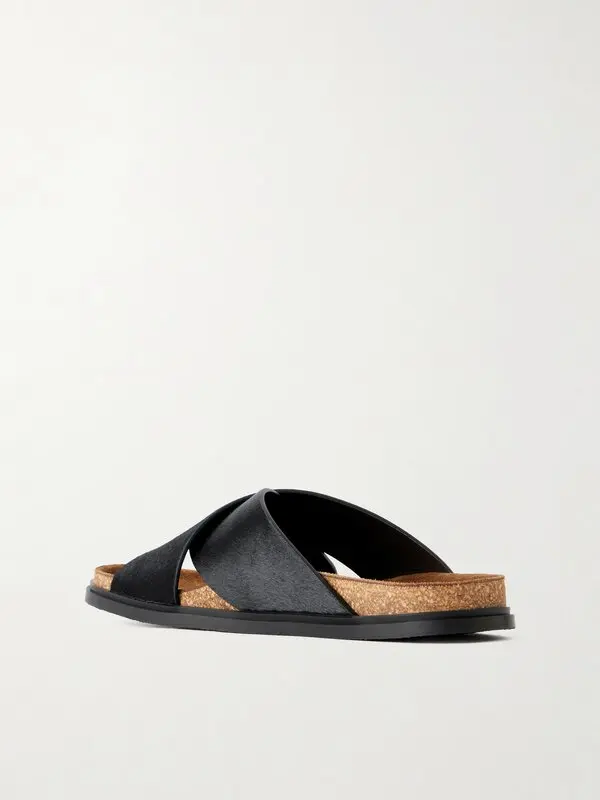 THE ROW Cross Pony Hair Sandals