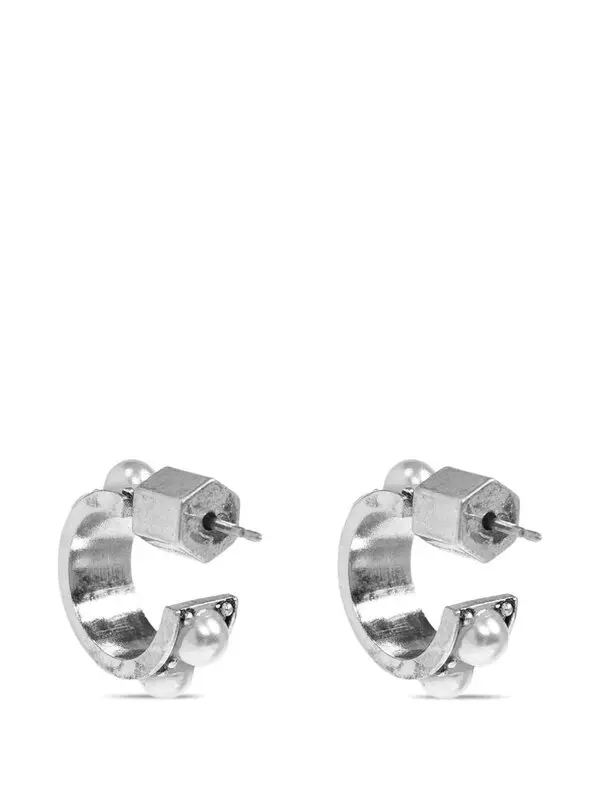 ALLSAINTS Glass Pearl Hoop Earrings