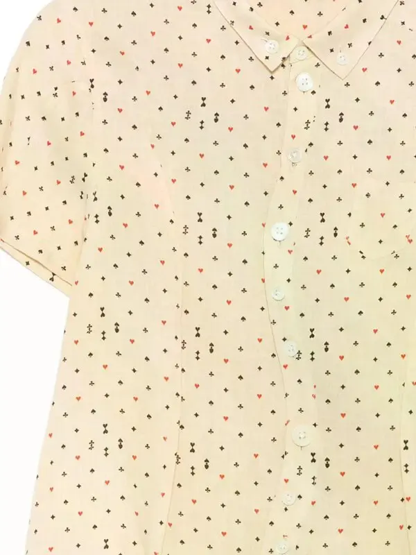 Undercover Playing Card Print Short Sleeve Shirt