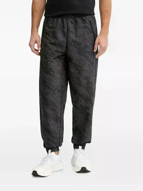 Adidas Aop Power Workout Three Stripes Print Trousers - Black