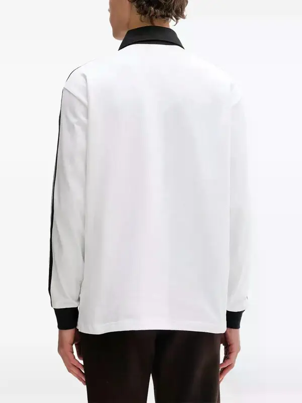 Adidas Logo-embroidered Striped-sleeve Polo Shirt