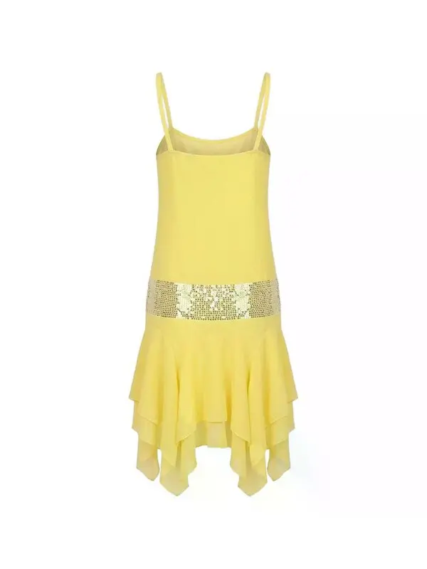 Gimaguas Sequin Embellished Ruffled Dress - Yellow