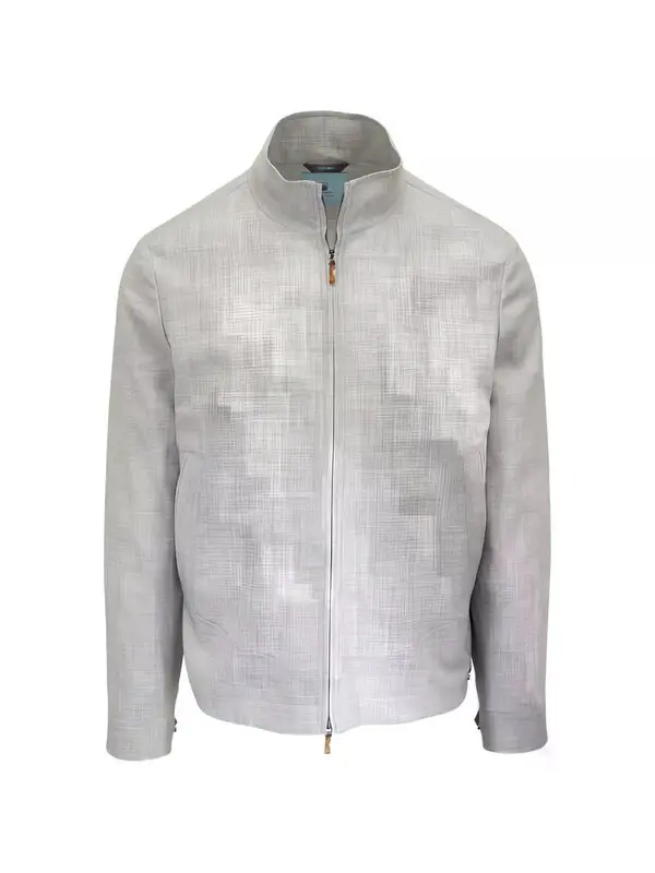 Colombo Slub-texture Zip-fastening Jacket