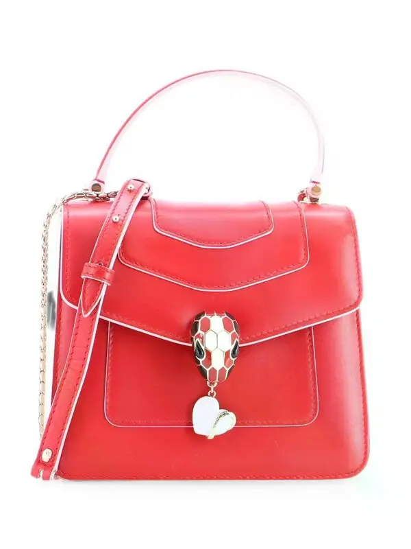 BVLGARI Serpenti Forever Dangle Top Handle Bag - Red