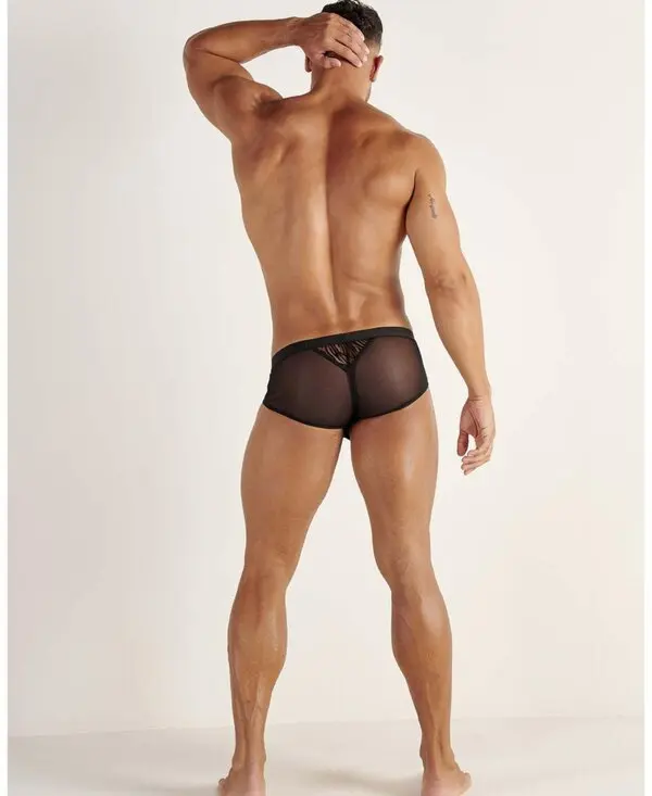 HOM Woh Personal Allure Tiger Print Mini Briefs - Black