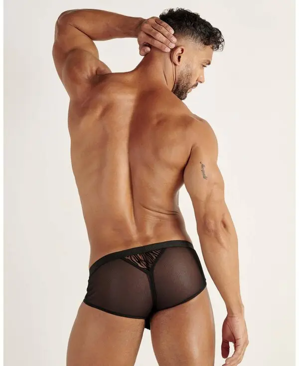 HOM Woh Personal Allure Tiger Print Mini Briefs - Black