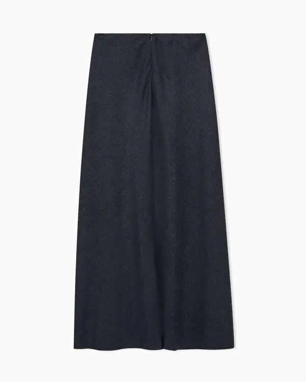 Giorgio Armani Long Flannel Wool And Cashmere Skirt With Side Drape