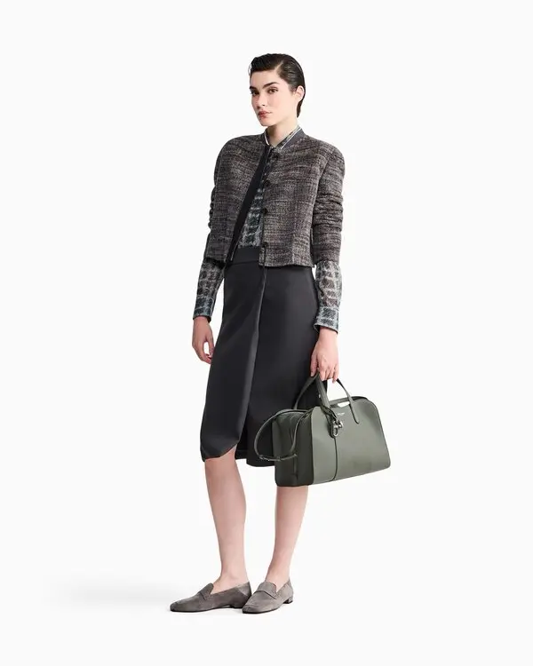 Giorgio Armani Slim Fit Wrap Skirt In Double Stretch Wool