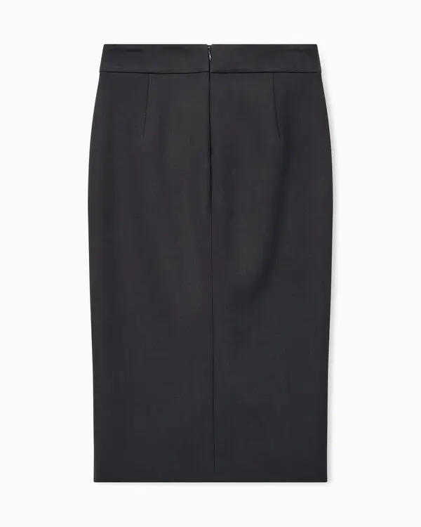Giorgio Armani Slim Fit Wrap Skirt In Double Stretch Wool