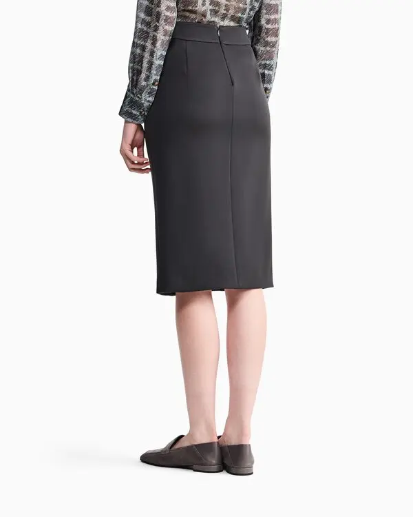 Giorgio Armani Slim Fit Wrap Skirt In Double Stretch Wool