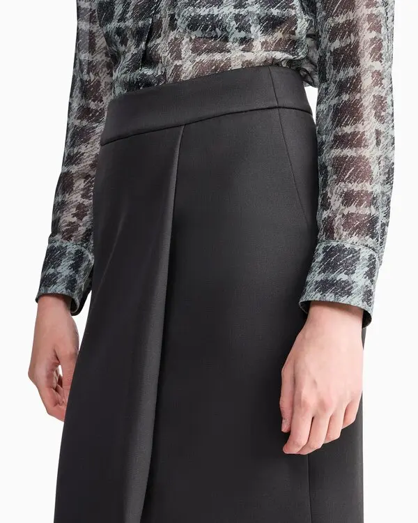 Giorgio Armani Slim Fit Wrap Skirt In Double Stretch Wool