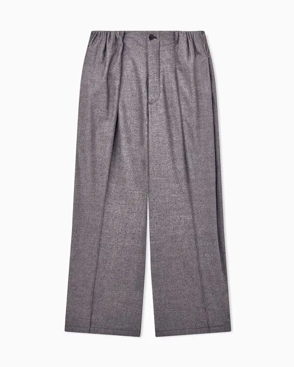 Giorgio Armani Virgin Wool & Cashmere Denim-effect Oversized Trousers