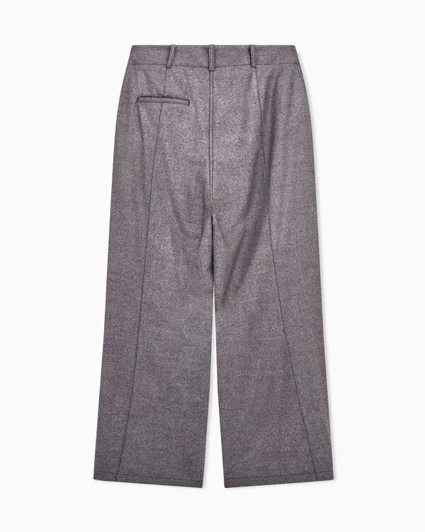 Giorgio Armani Virgin Wool & Cashmere Denim-effect Oversized Trousers