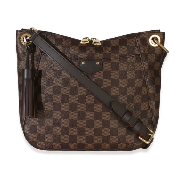 LOUIS VUITTON Damier Ebene South Bank Besace Shoulder Bag - Brown